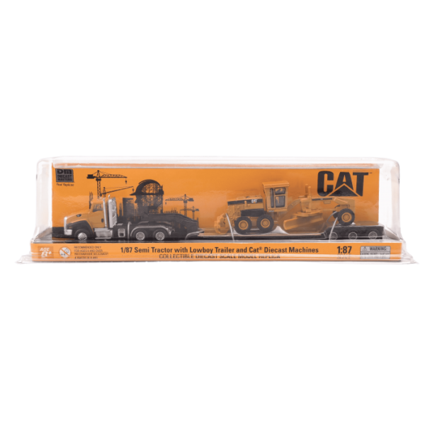 CAT - CT660 Day Cab Lowboy with CAT 163H Grader - E-trains