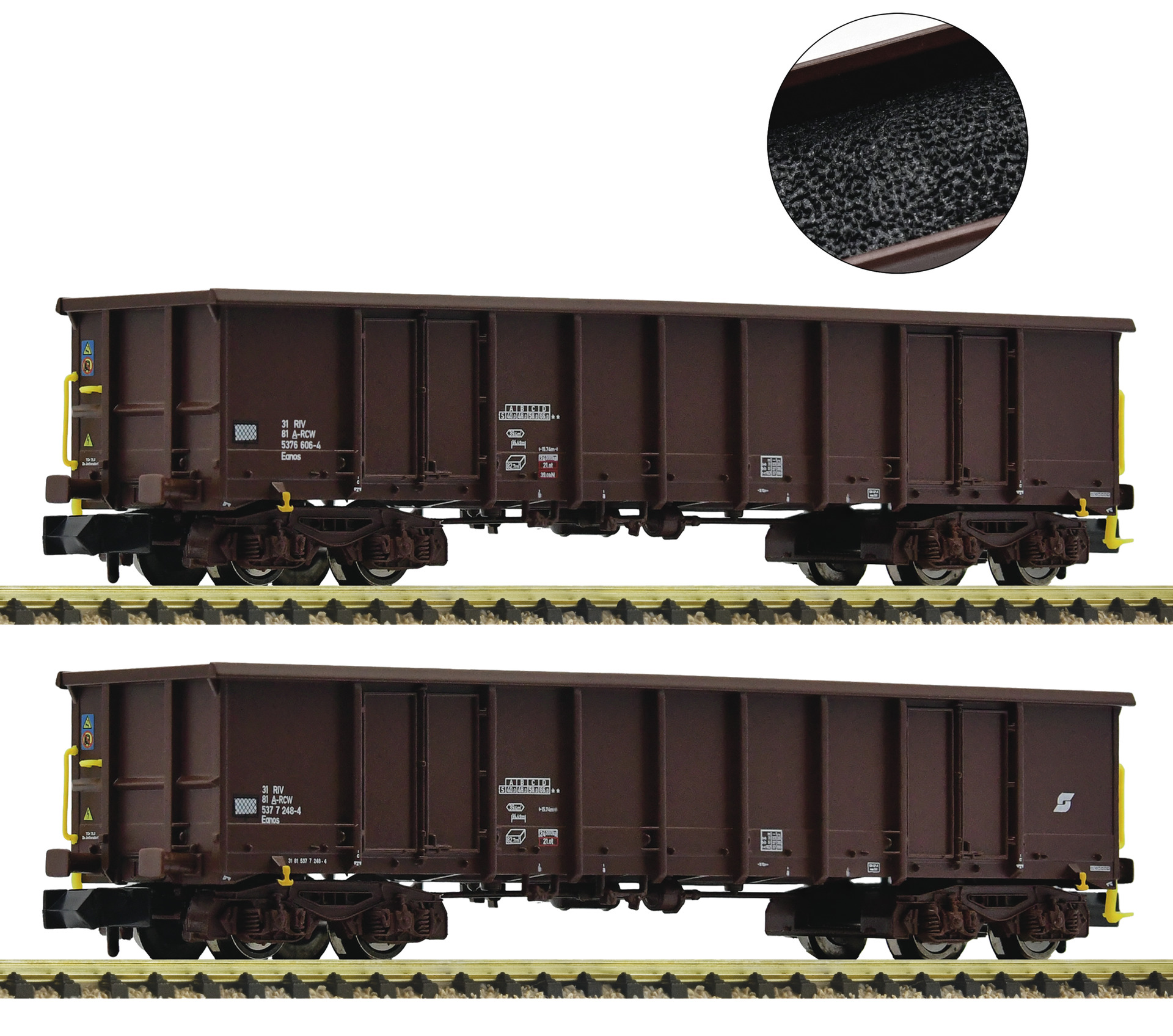 2-piece set: Open goods wagons, ÖBB - E-trains