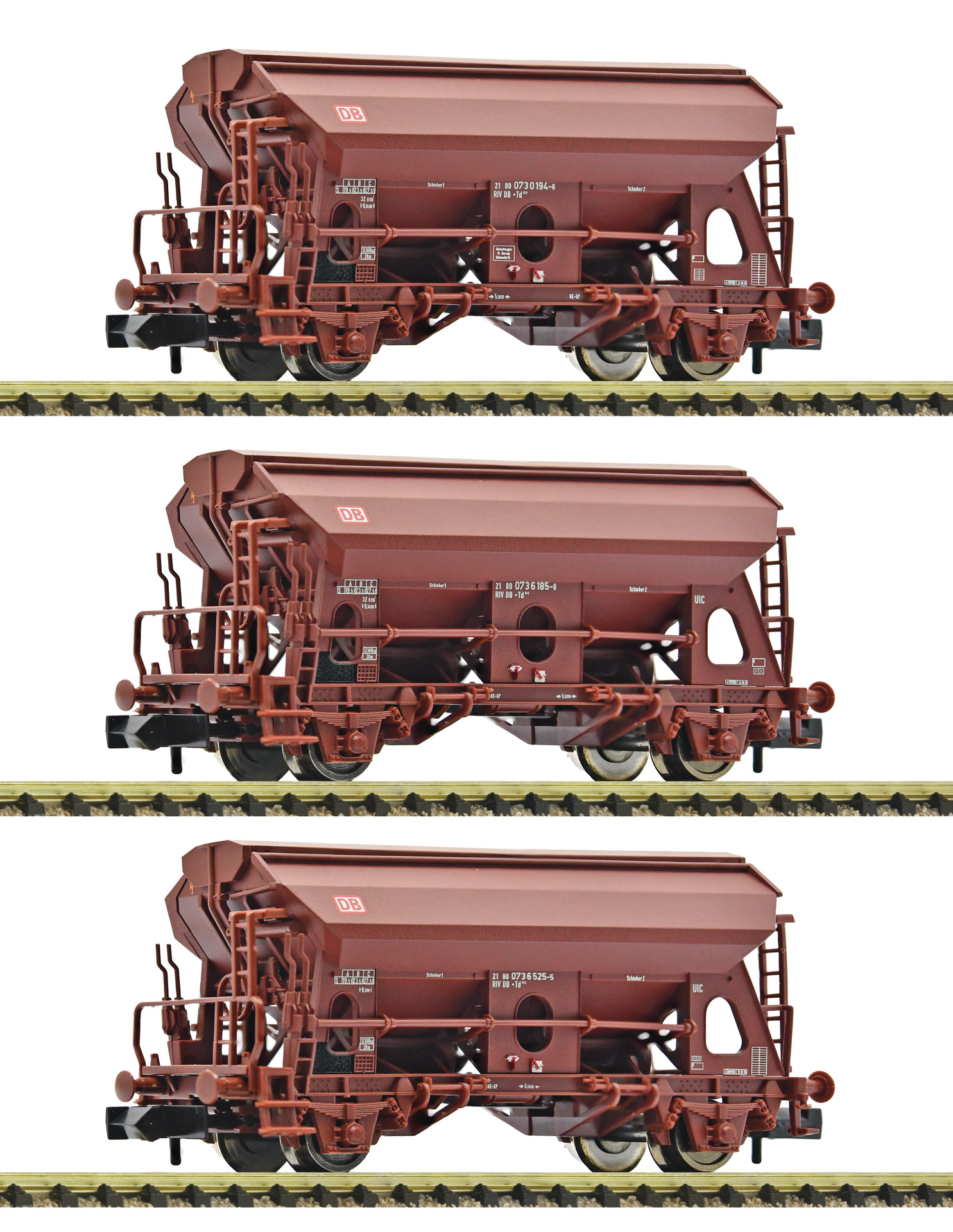 3-piece set: Swing roof wagons, DB AG - E-trains