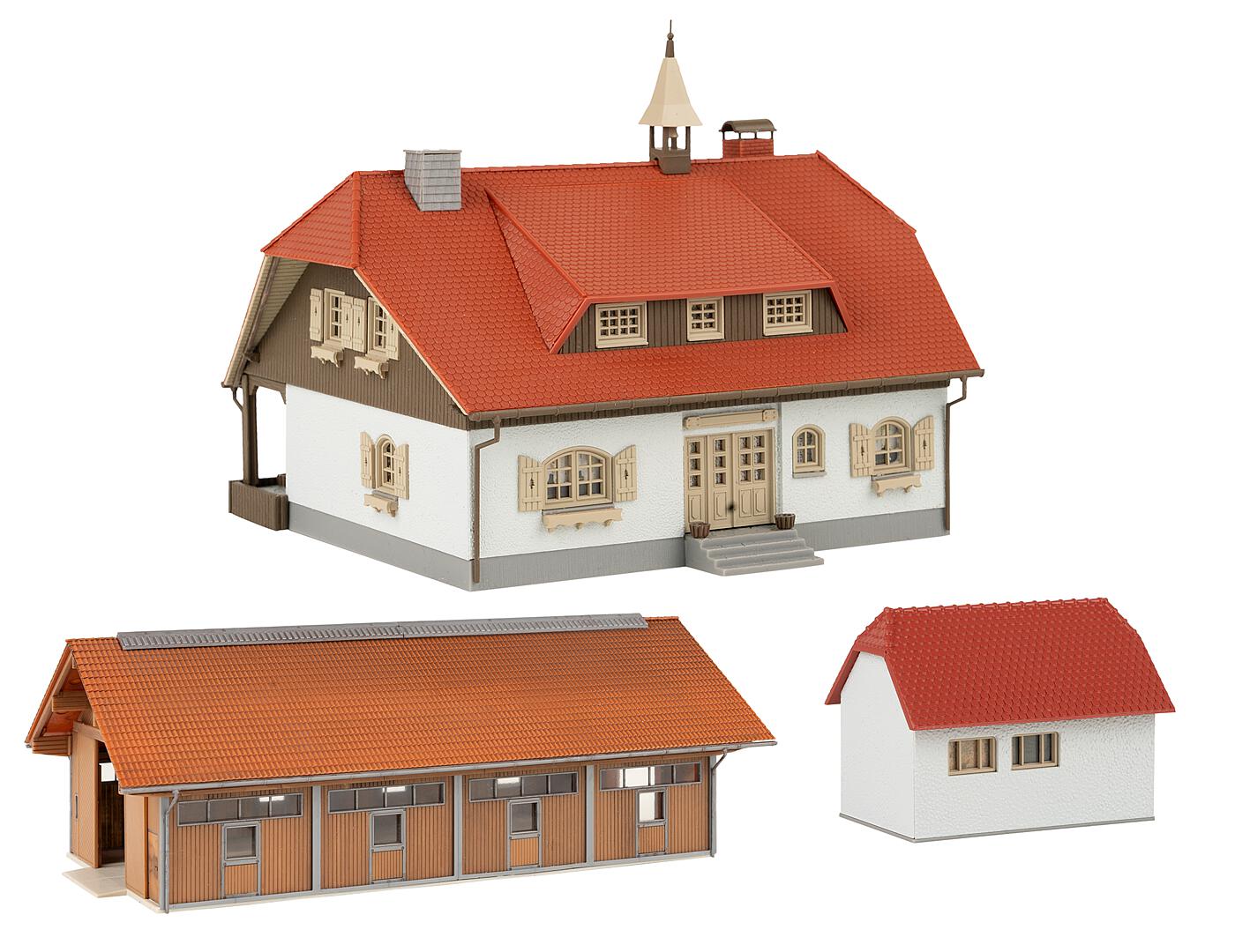 Farmhouse with stable and garage - Kit - E-trains