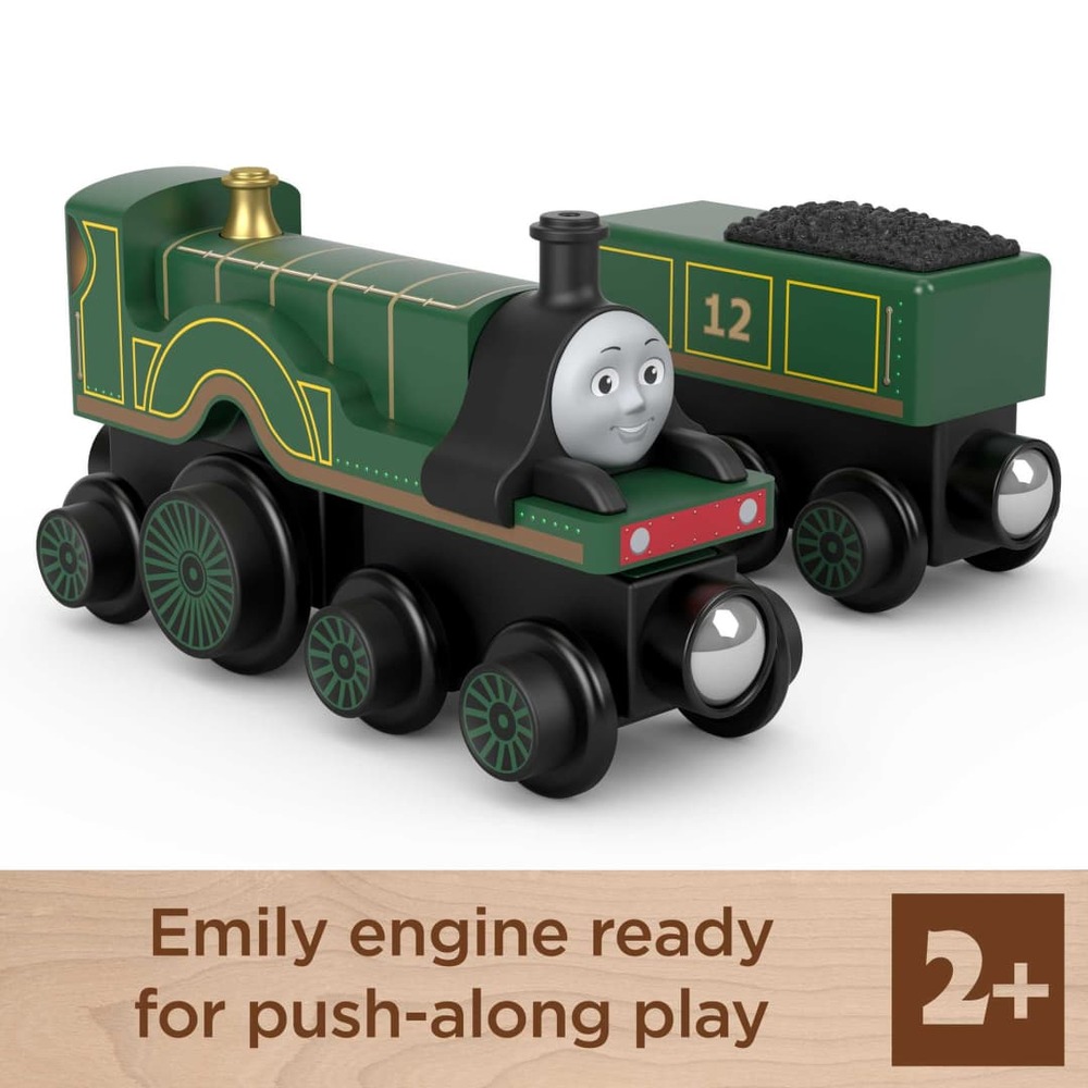 THOMAS & FRIENDS WOODEN RAILWAY - EMILY ENGINE AND COAL-CAR - E-trains