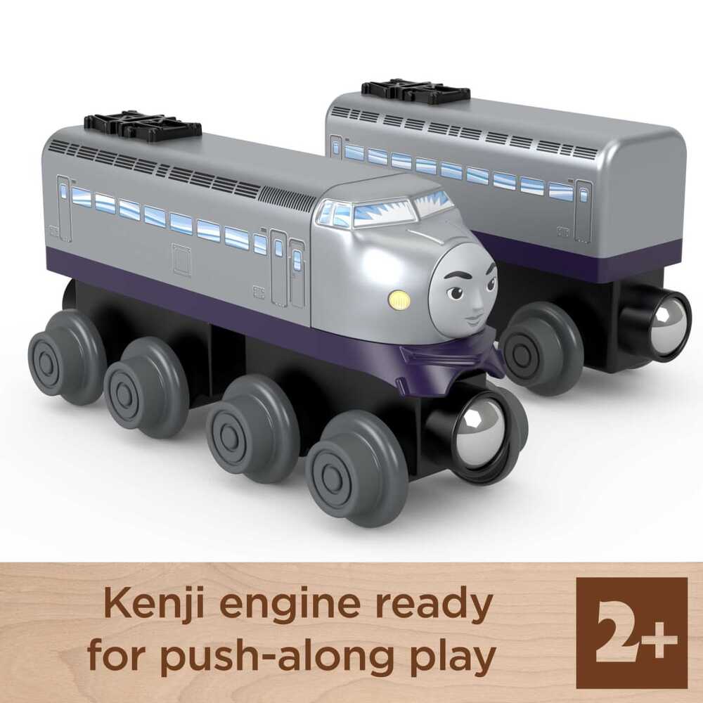 THOMAS & FRIENDS WOODEN RAILWAY - Kenji Engine and Car - E-trains